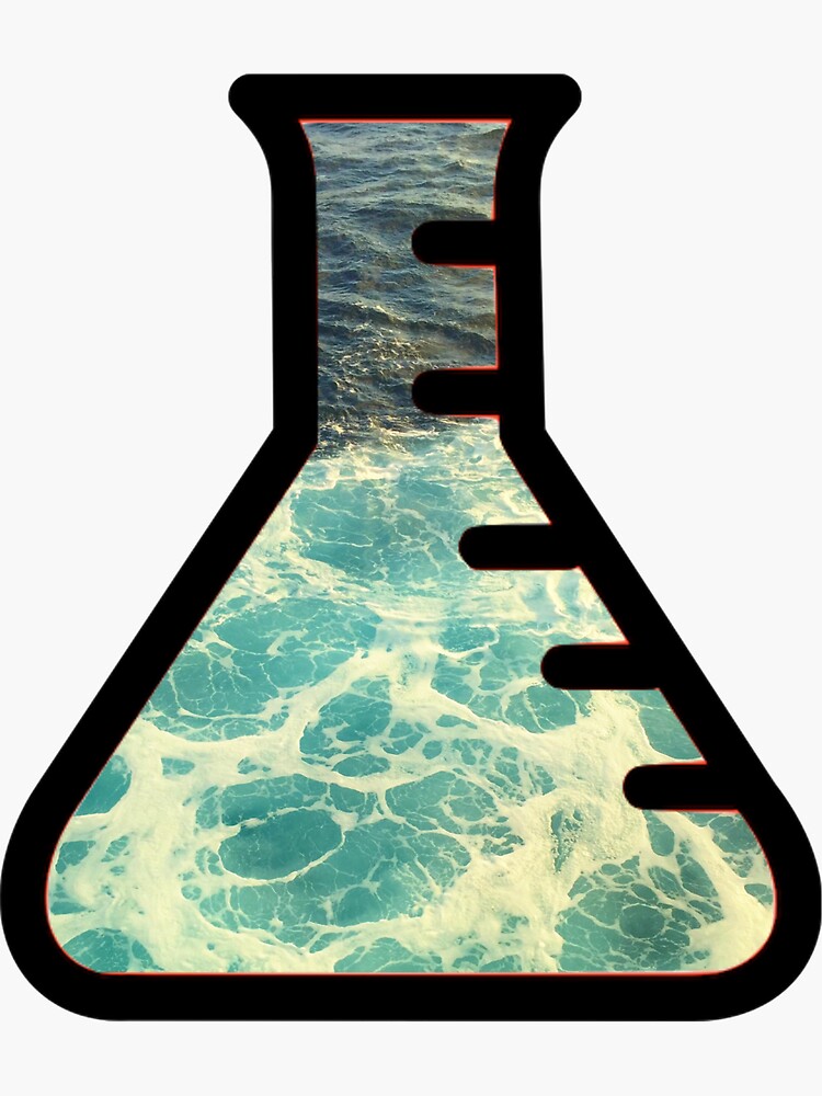 "Ocean Waves Lab Beaker" Sticker for Sale by valliesunshine | Redbubble