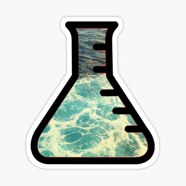 "Ocean Waves Lab Beaker" Sticker for Sale by valliesunshine | Redbubble