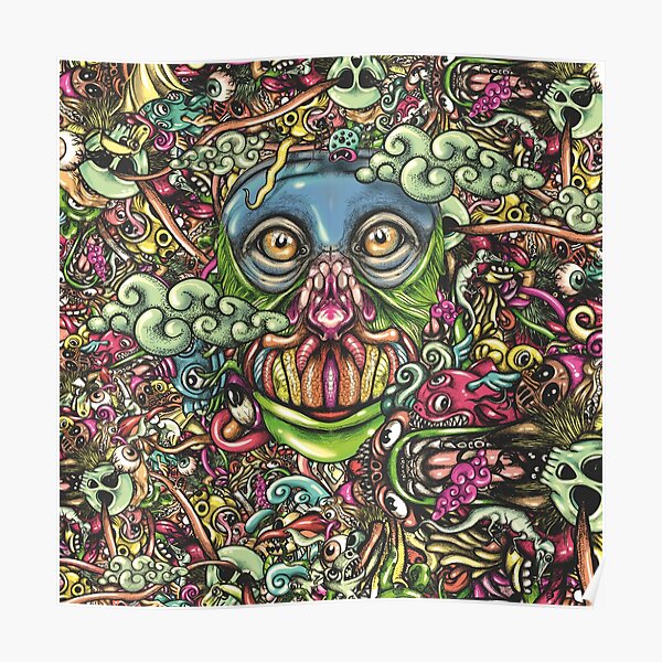 "Ape Doodle Flat" Poster for Sale by fakeface | Redbubble