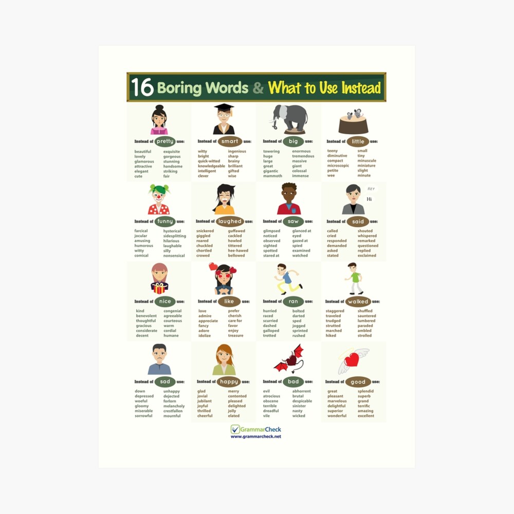 Infographic 28 Boring Words And What To Use Instead