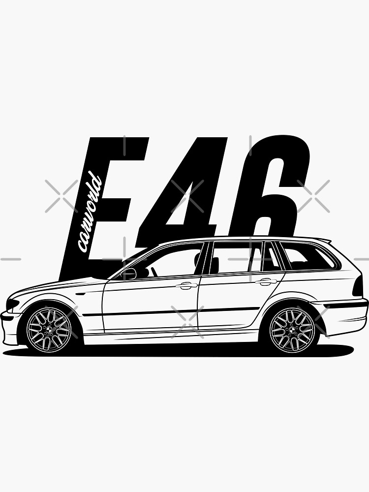"E46 Touring Side Profile Best Shirt Design" Sticker for Sale by ...