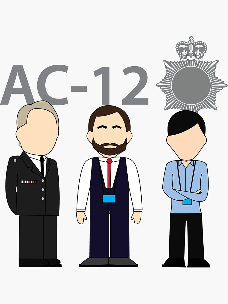 "Line of Duty - AC-12 - Cartoon Style" Sticker for Sale by leeseylee ...