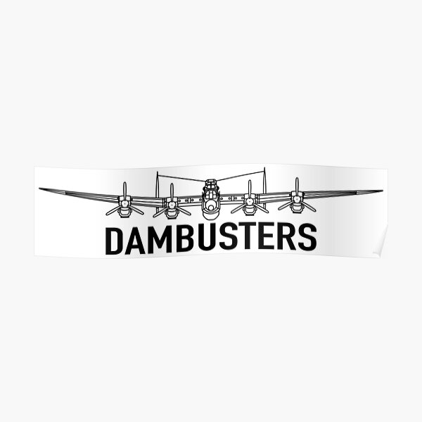 "Dam Busters Lancaster Bomber Plane Blueprint Dambusters Gift" Poster ...