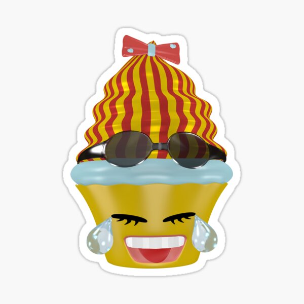 "Tears laughing emoticon cupcake" Sticker by BubbleundCoon | Redbubble