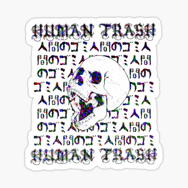 "HUMAN TRASH (COLOUR) - EDGY GRUNGE GOTH AESTHETIC" Sticker for Sale by ...