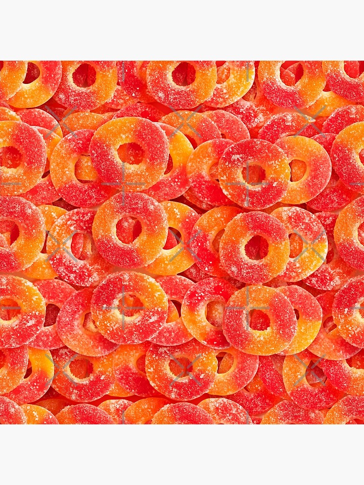 "Sour Gummy Peach Rings Photo Pattern" Canvas Print for Sale by ...