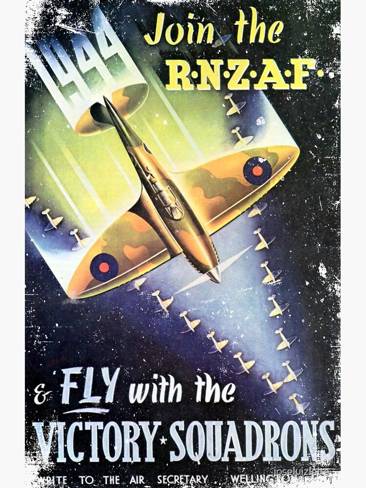 "RNZAF Royal New Zealand Air Force WW2 Poster Vintage" Sticker by ...