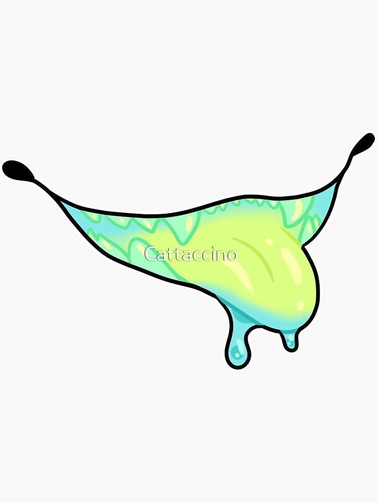 "Green-blue dripping cat maw (outline)" Sticker for Sale by Cattaccino ...