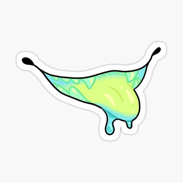 "Green-blue dripping cat maw (outline)" Sticker for Sale by Cattaccino ...