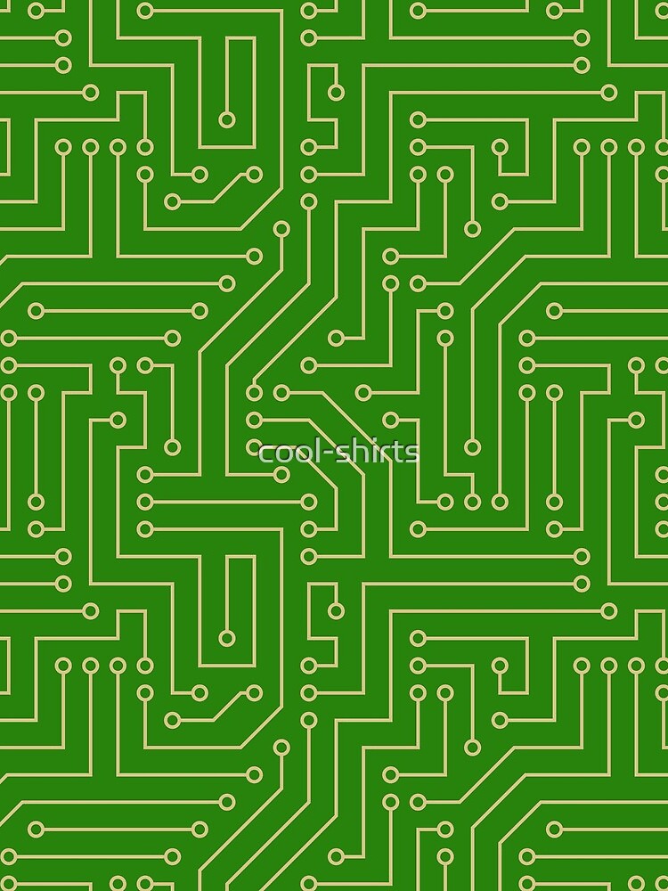 "Green and gold computer circuit board pattern" Drawstring Bag for Sale ...