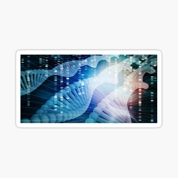 "DNA Molecule Helix Science Abstract Background Art" Sticker for Sale ...