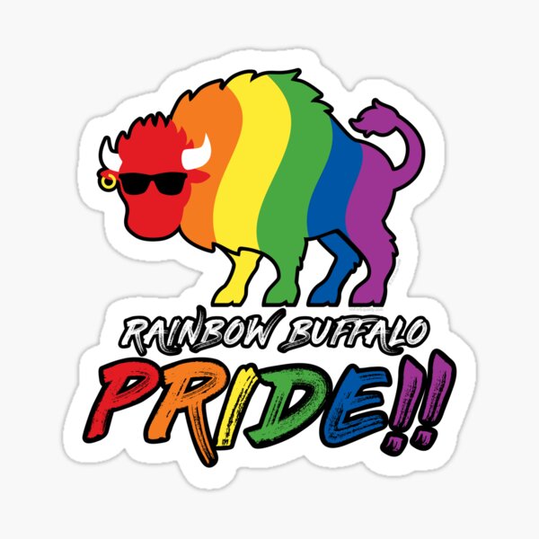"Rainbow Buffalo Pride" Sticker for Sale by ImForEquality2 | Redbubble
