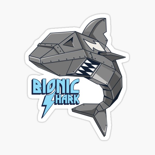 "Bionic Shark - Robot Fish Fishing Geek Robotics" Sticker for Sale by ...