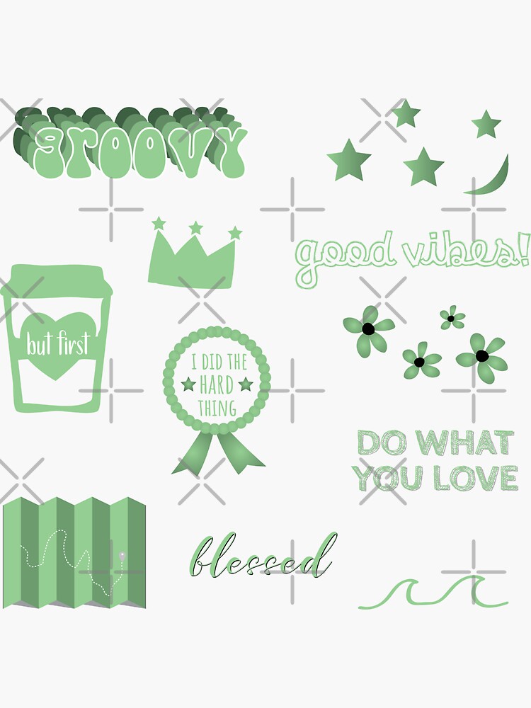 "Light Green Sticker Pack" Sticker for Sale by The-Goods | Redbubble