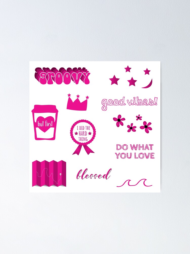 "Hot Pink Sticker Pack" Poster for Sale by The-Goods | Redbubble