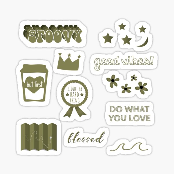 "Olive Green Sticker Pack" Sticker by The-Goods | Redbubble