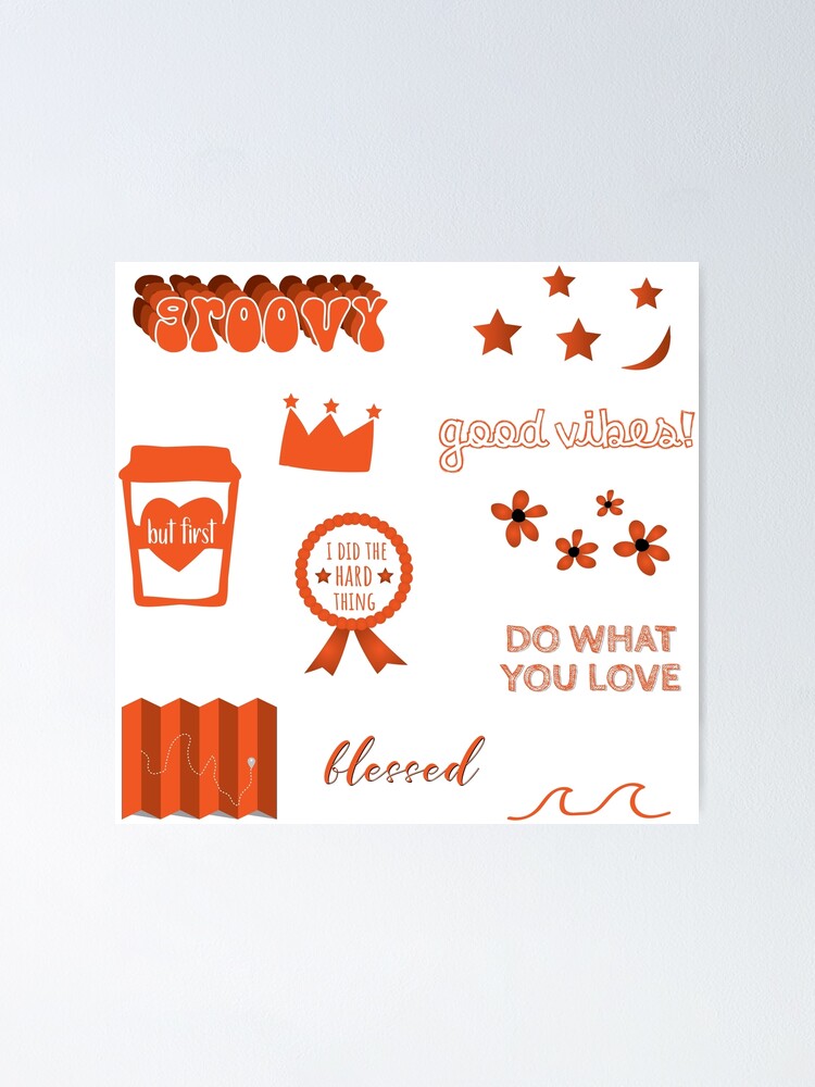 "Orange Sticker Pack" Poster for Sale by The-Goods | Redbubble