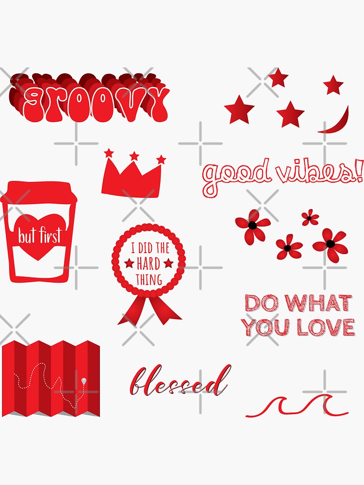 "Red Sticker Pack" Sticker for Sale by The-Goods | Redbubble