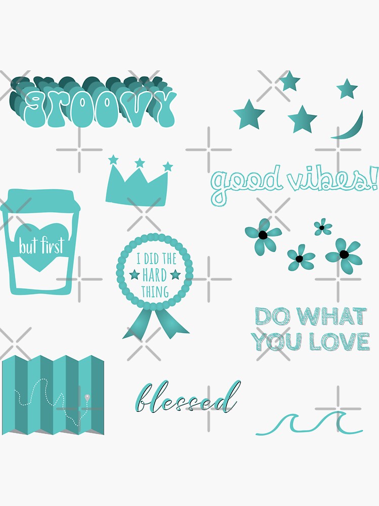 "Teal Sticker Pack" Sticker for Sale by The-Goods | Redbubble
