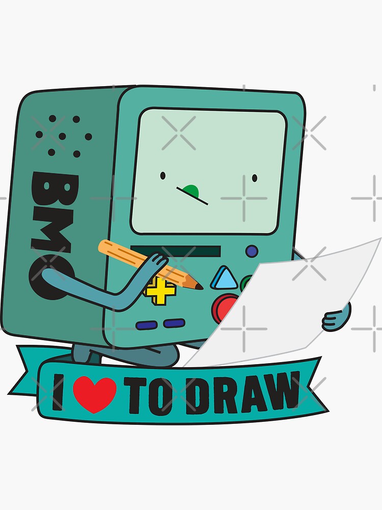 "BMO draw" Sticker for Sale by plushism | Redbubble