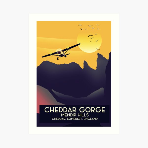 "cheddar gorge Somerset travel poster" Art Print for Sale by ...