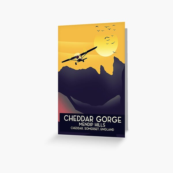 "cheddar gorge Somerset travel poster" Greeting Card by vectorwebstore ...
