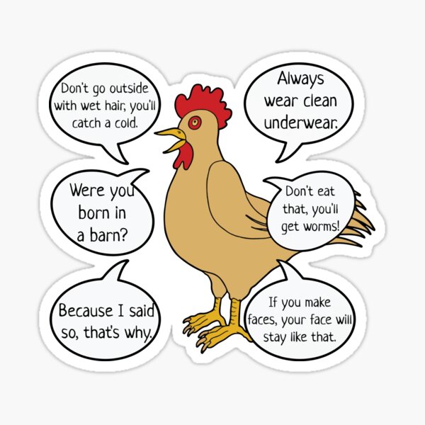 "Funny Mother Hen Mom Sayings" Sticker for Sale by ironydesigns | Redbubble