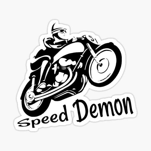 "Motorbike Speed Demon" Sticker for Sale by tribbledesign | Redbubble