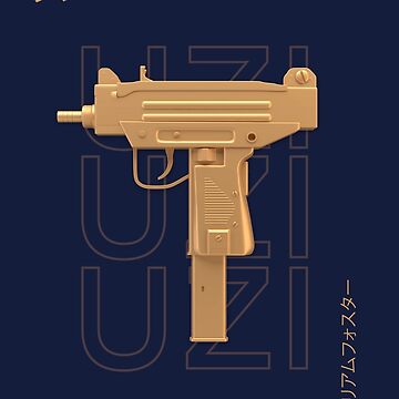 "uzi gold blue " Sticker for Sale by williamfoster90 | Redbubble