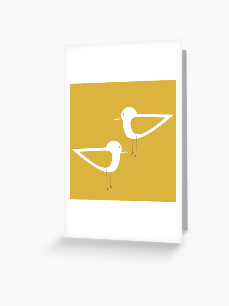 "Shorebird Pair in Light Mustard Yellow and White. Minimalist. Clean ...