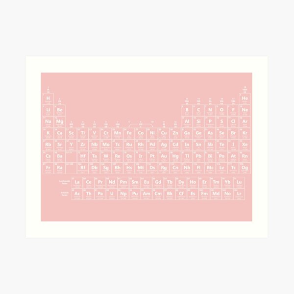 "Pretty Periodic Table White Pink" Art Print by micaelagrimes | Redbubble