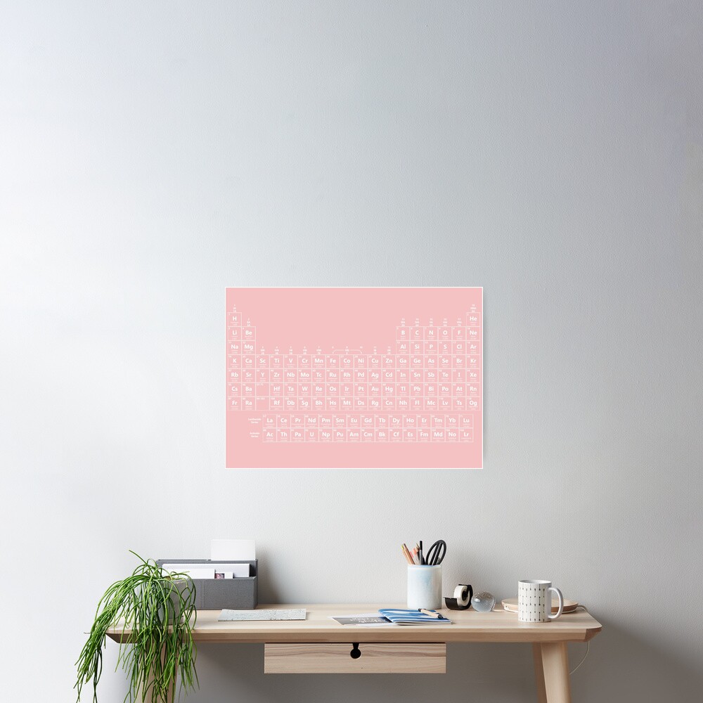 "Pretty Periodic Table White Pink" Poster for Sale by micaelagrimes ...