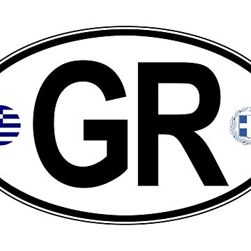 "Greece Oval Country Code Decal" Sticker for Sale by rogue-design ...