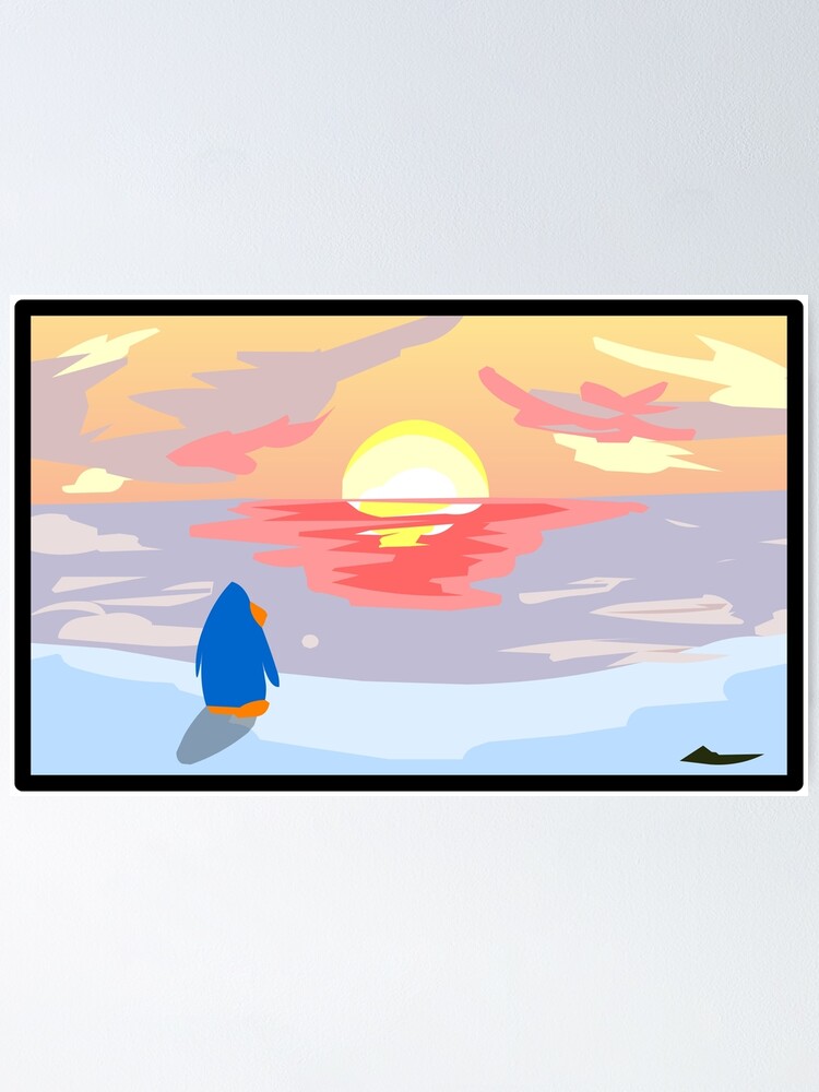 "Club Penguin Sunset Painting" Poster for Sale by Jttyzzle | Redbubble
