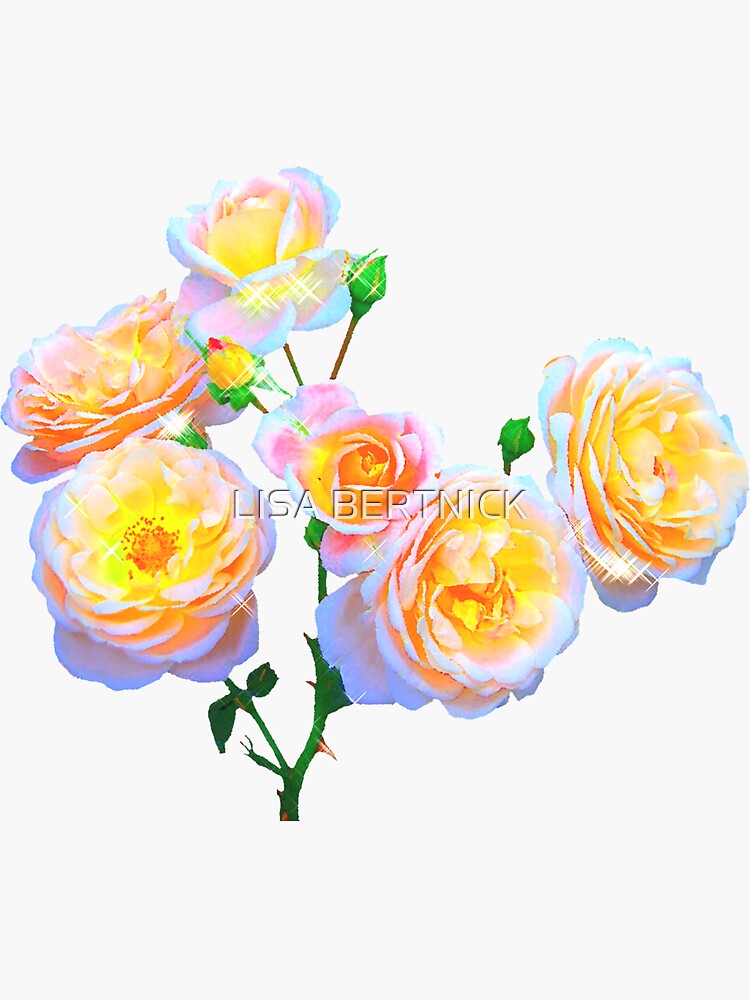 "Sparkling Roses" Sticker for Sale by mairebertnick | Redbubble