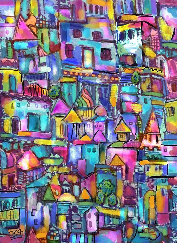 "Painted Town" by JeanBFitzgerald | Redbubble