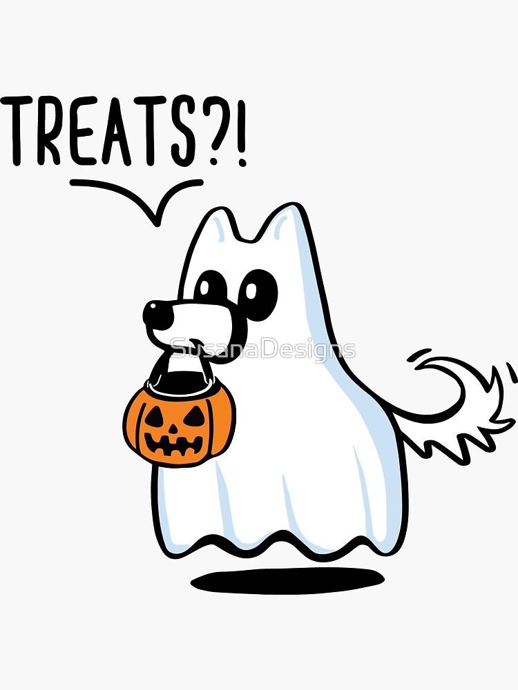 "Ghost Dog Cute Ghost Dog " Sticker for Sale by SusanaDesigns | Redbubble