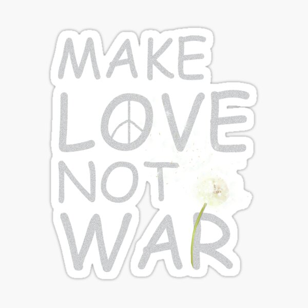 "Nostalgic 1960's Make Love Not War" Sticker for Sale by dcohea | Redbubble