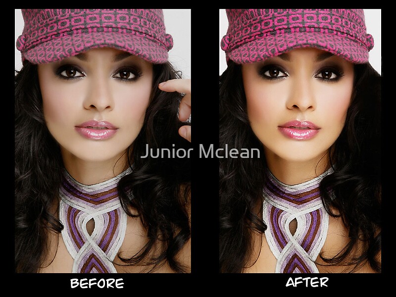 "Model Photo Edit: Before and After" by Junior Mclean | Redbubble