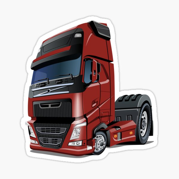 "Cartoon semi truck" Sticker for Sale by Mechanick | Redbubble