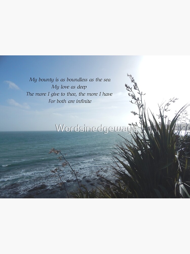 Poster for Sale mit "Seeansicht in Cornwall mit Shakespeare-Zitat" von ...