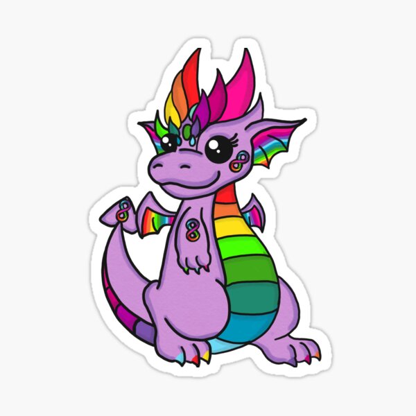 "Neurodivergent dragon " Sticker for Sale by DeLovrly | Redbubble
