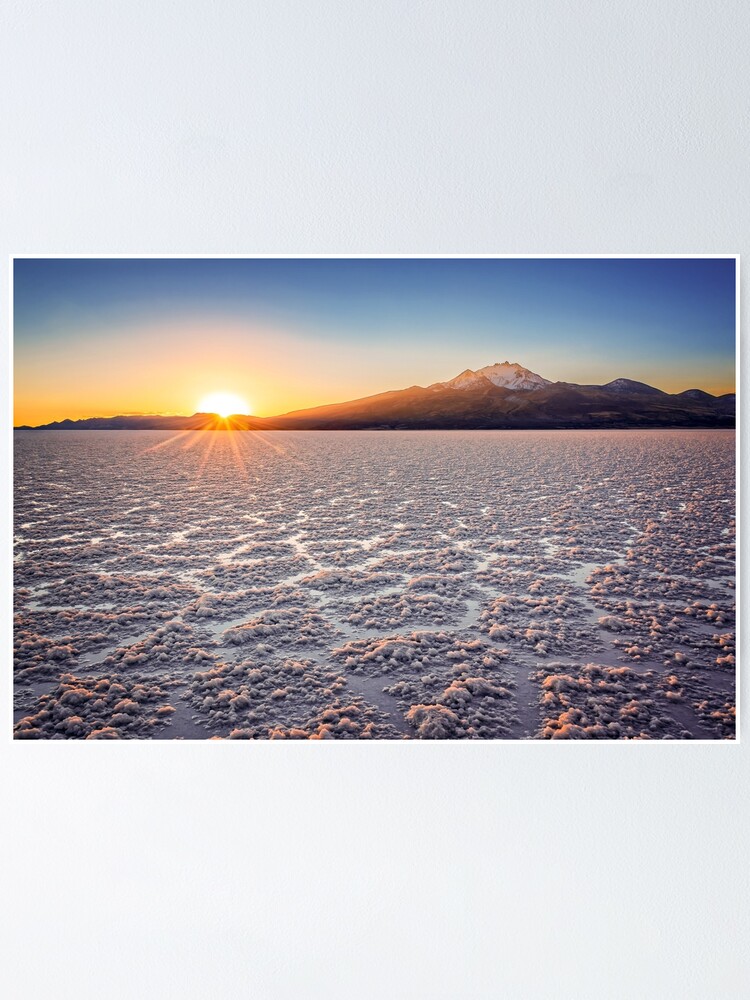 "Salar de Uyuni at sunset, Bolivia" Poster by Delphimages-Art | Redbubble