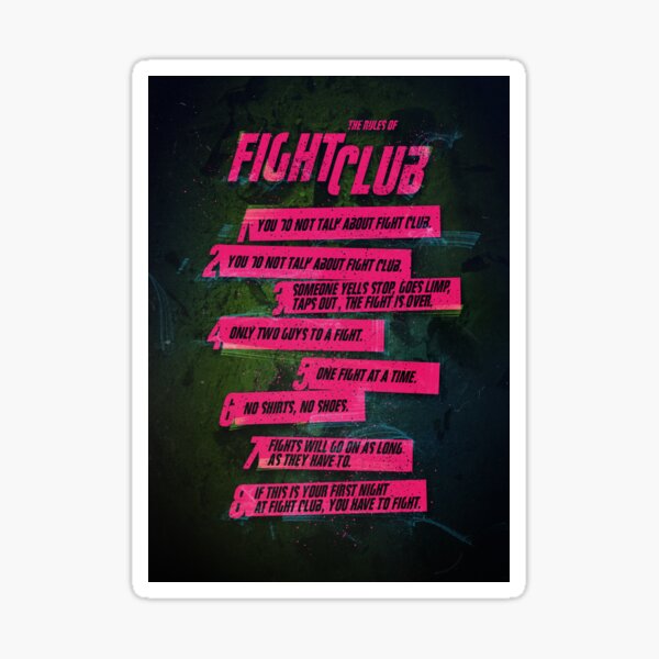 "Fight Club Rules" Sticker for Sale by Nikita Abakumov | Redbubble
