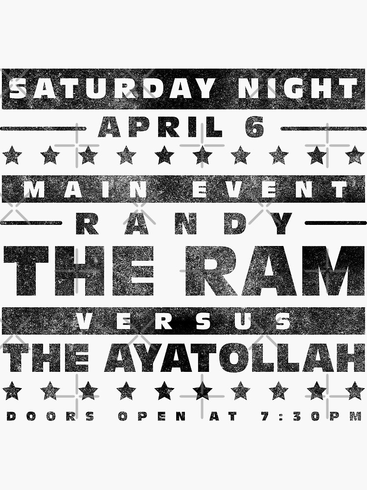 "Randy The Ram vs The Ayatollah" Sticker for Sale by DDTees | Redbubble