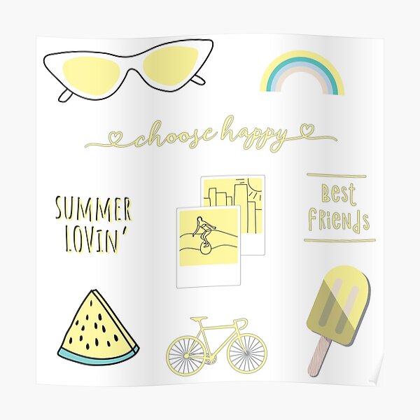 "Light Yellow Sticker Pack" Poster for Sale by The-Goods | Redbubble