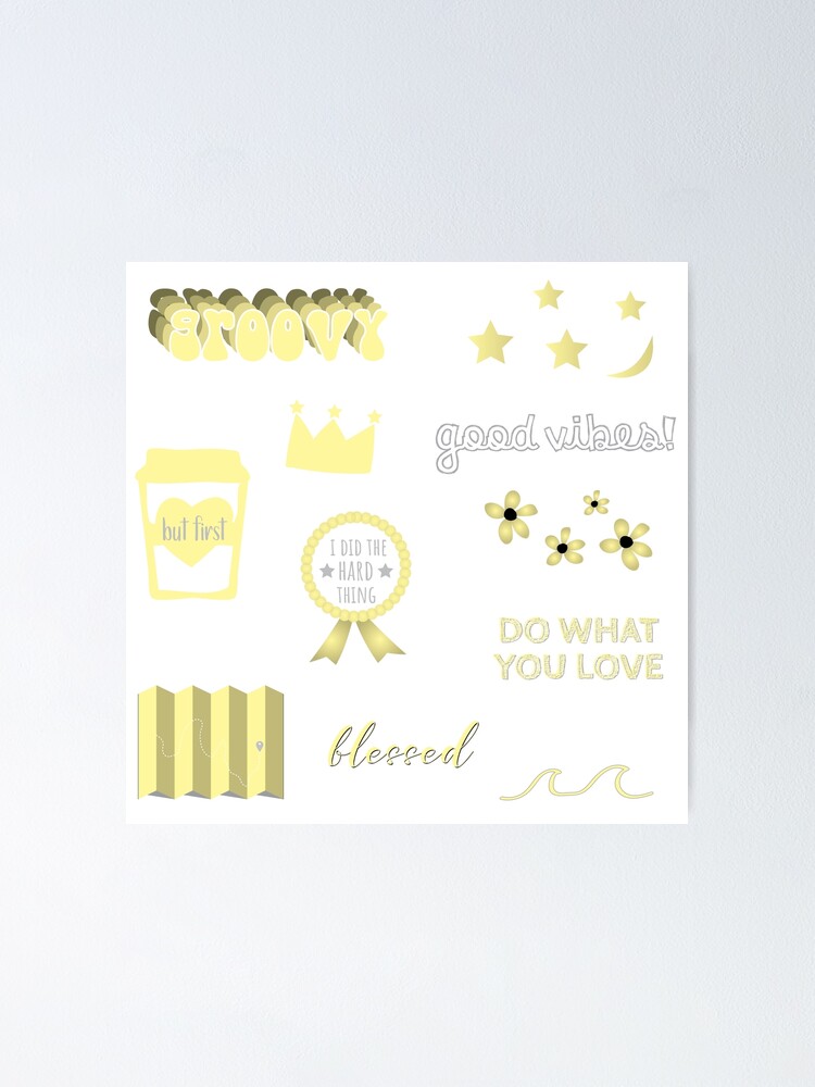 "Light Yellow Sticker Pack" Poster for Sale by The-Goods | Redbubble