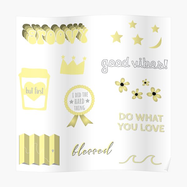 "Light Yellow Sticker Pack" Poster for Sale by The-Goods | Redbubble