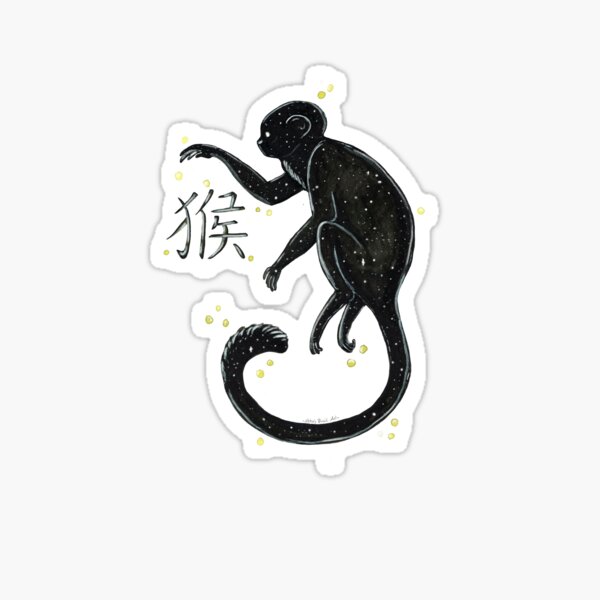 "Chinese zodiac monkey" Sticker for Sale by Nekospencilart | Redbubble