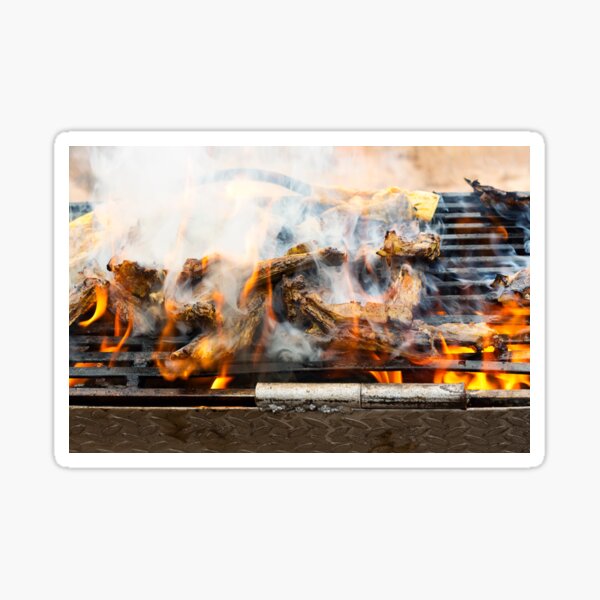 "Barbecue dinner. Grilled lamb meat chops. muslim food" Sticker by ...